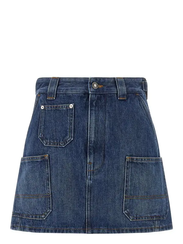 Givenchy Cotton Denim Mini Skirt - Blue