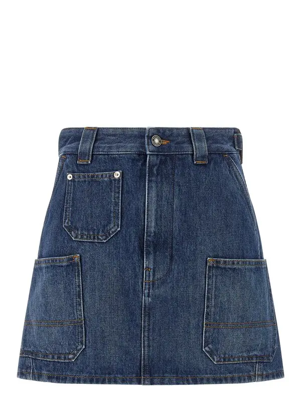 Givenchy Cotton Denim Mini Skirt - Blue