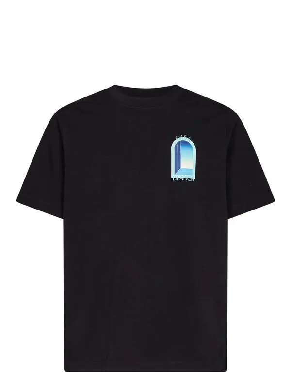 Casablanca Black Cotton Jersey Gradient L'arche T-shirt - Multicolor