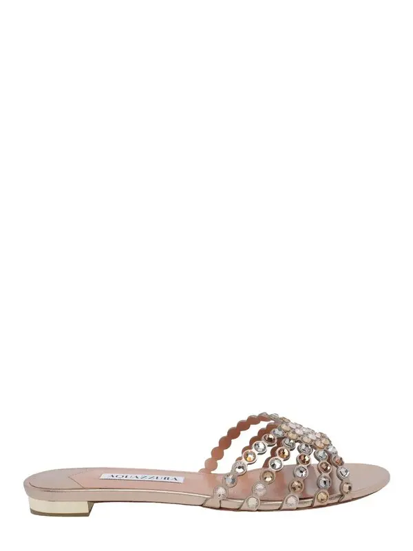 AQUAZZURA Tequila Flat Sandals - Gold