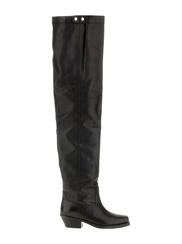 Isabel Marant Étoile Leather Over The Knee Boots - Black