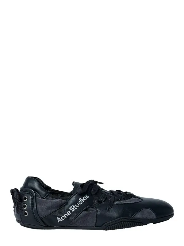 Acne Studios Leather Lace-up Sneakers - Black