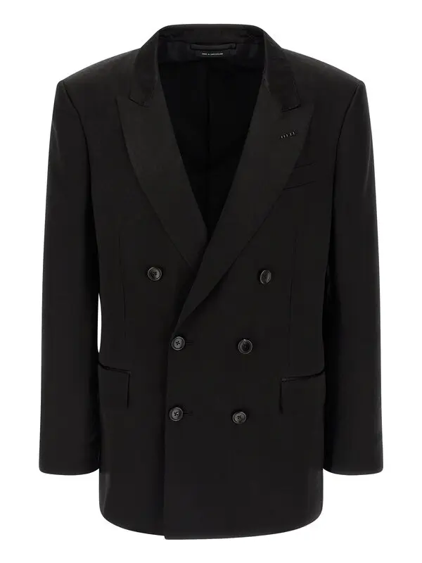 TOM FORD Tone-on-tone Polka Dot Blazer - Black
