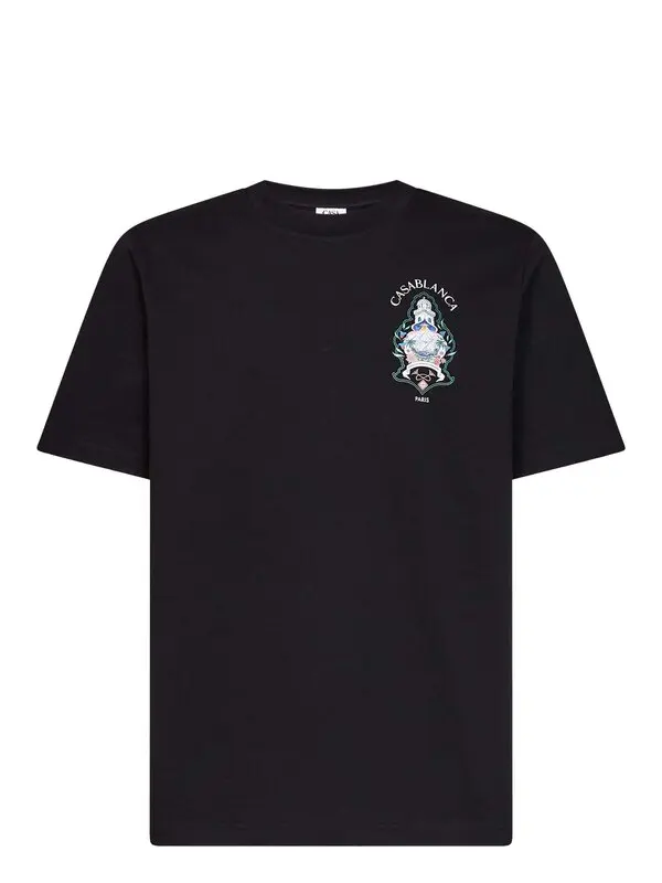 Casablanca Black Cotton Jersey Hotel Emblem T-shirt - Multicolor