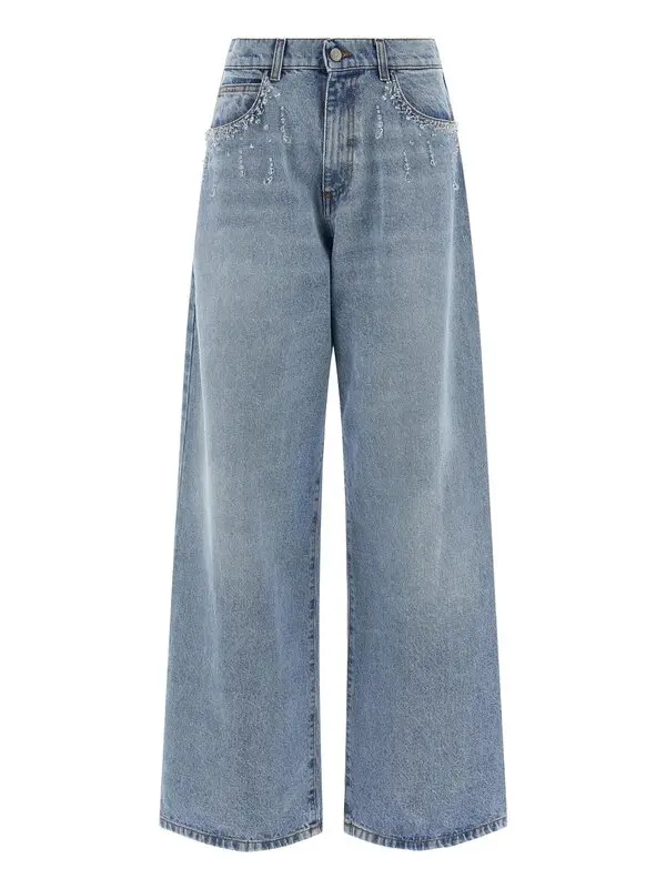 Giuseppe Di Morabito Crystal Appliqué Denim Jeans - Blue