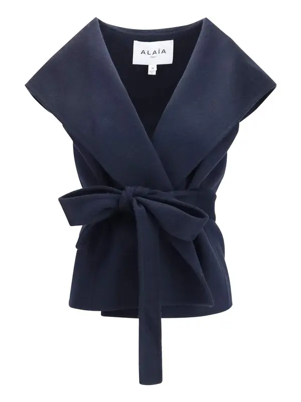 Alaïa Cashmere Hooded Vest - Blue