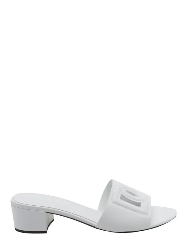 Dolce & Gabbana Calfskin Mules - White