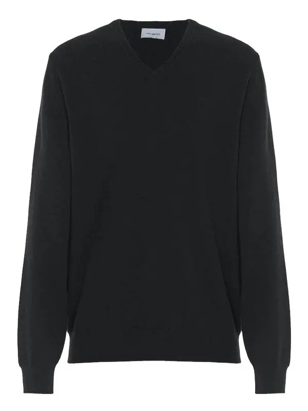Malo V-neck Jumper - Black