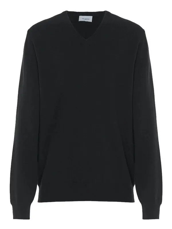 Malo V-neck Jumper - Black