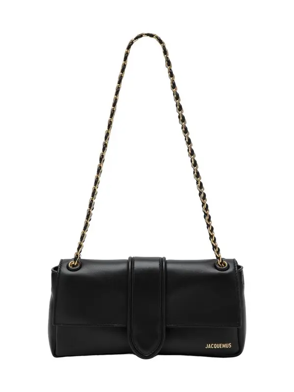 Jacquemus Leather Chain Shoulder Bag - Black