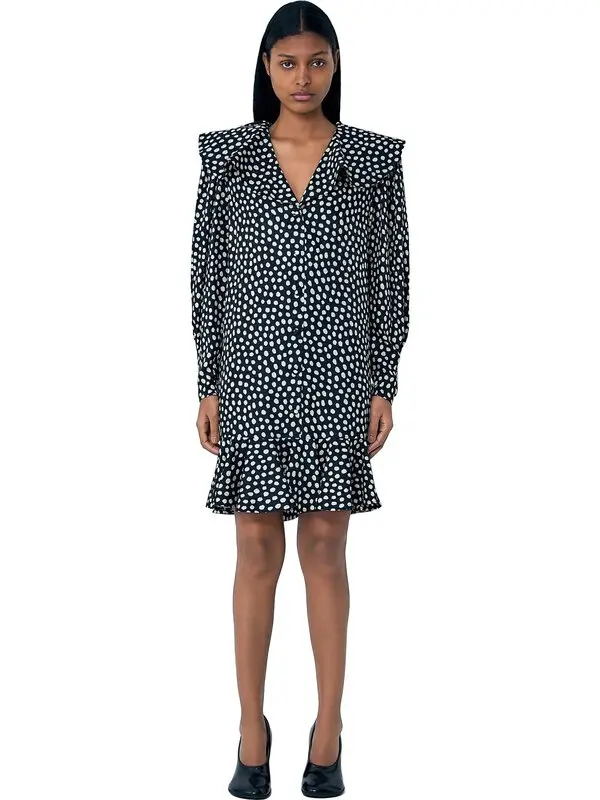 Chloé Silk Polka-dot Mini Dress - Black