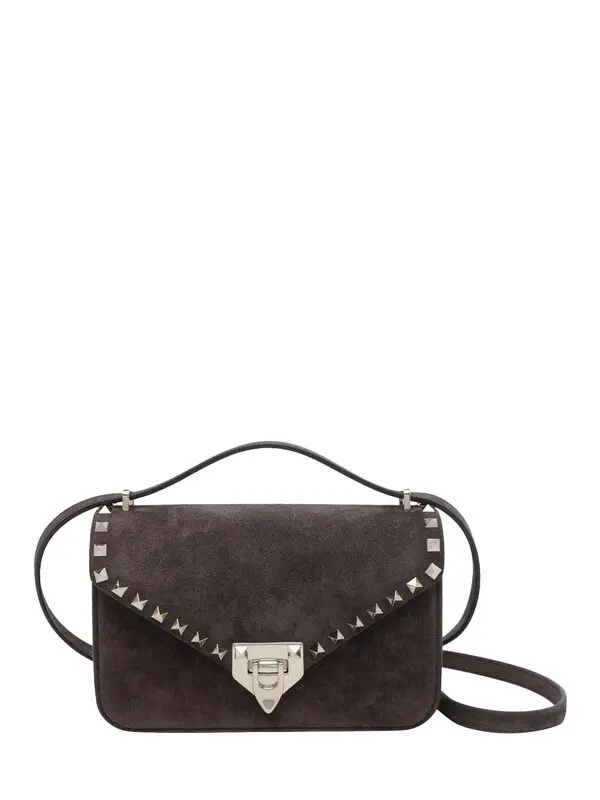 Valentino Garavani Suede Rockstud Crossbody Bag - Brown