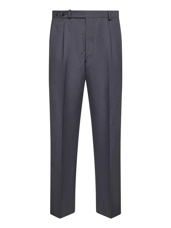 Prada Abbigliamento Slate Virgin Wool Blend Trousers - Multicolor