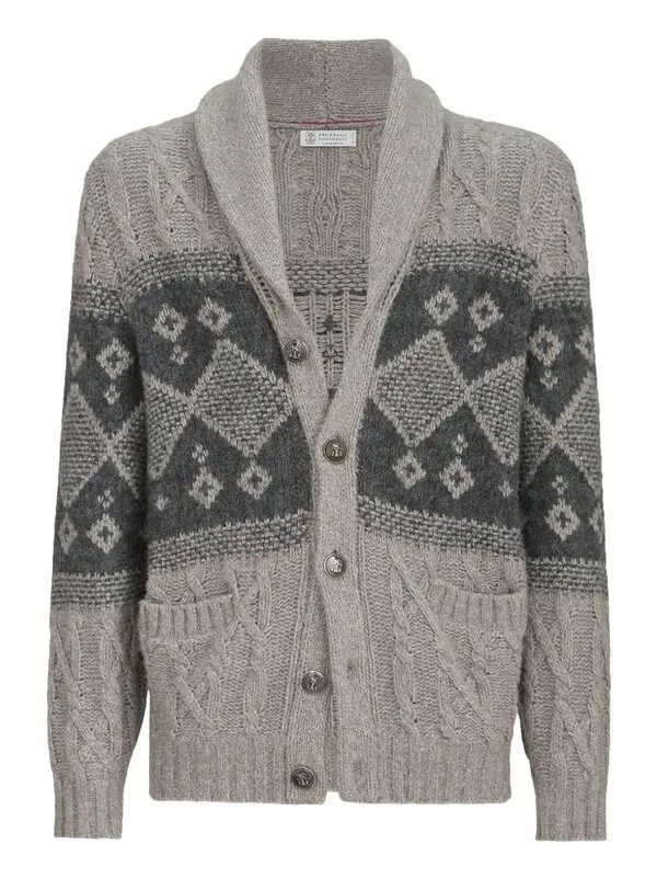 Brunello Cucinelli Wool And Silk Blend Cardigan - Multicolor