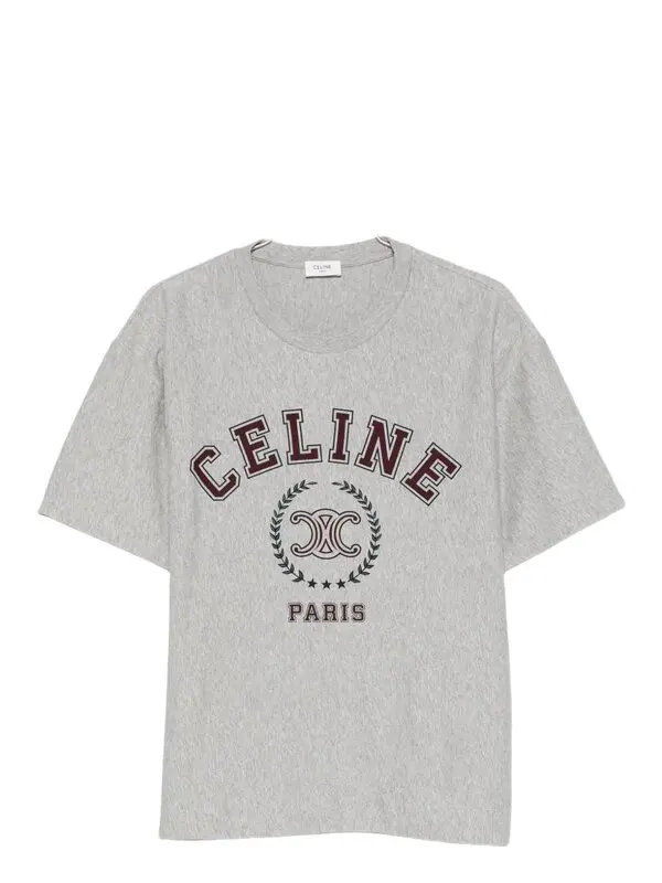 Celine Logo Cotton T-shirt - Multicolor