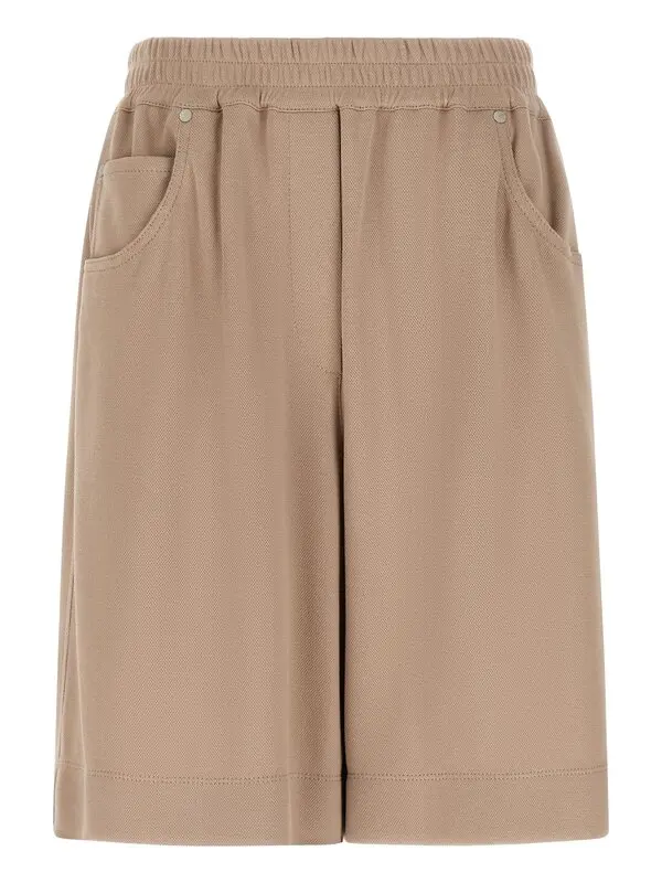 Brunello Cucinelli Piqué Cotton Shorts - Brown