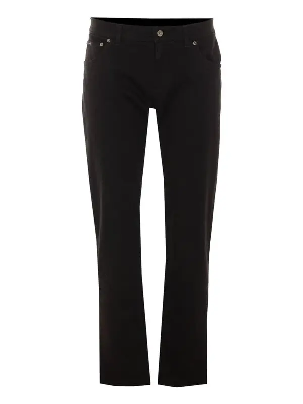 Dolce & Gabbana Gray Wash Slim-fit Stretch Jeans - Black