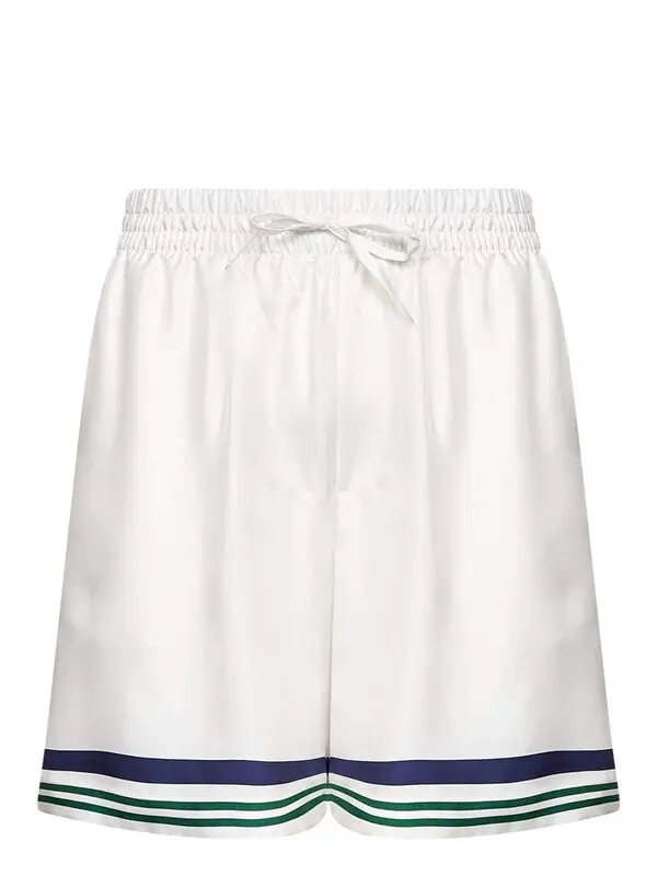 Casablanca Silk Hotel Emblem Shorts - Multicolor