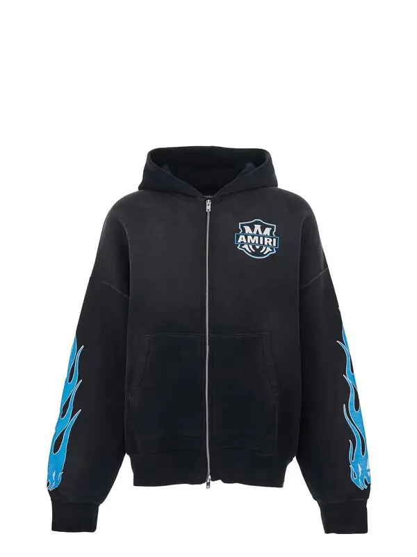 Amiri Black Hoodie With Front Logo And Maxi Logo On The Back For - Multicolor