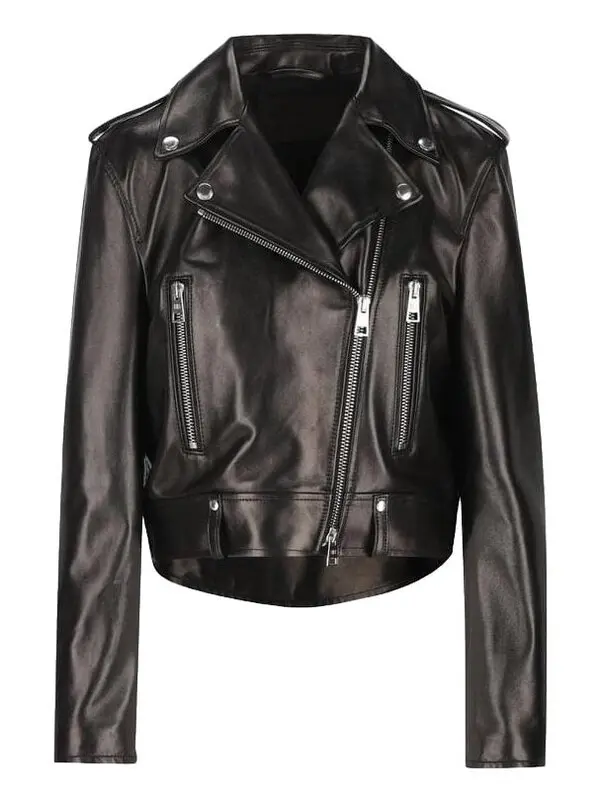 Balenciaga Leather Biker Jacket - Black
