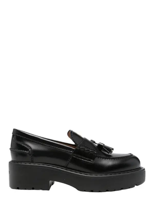 Miu Miu Leather Loafers - Black