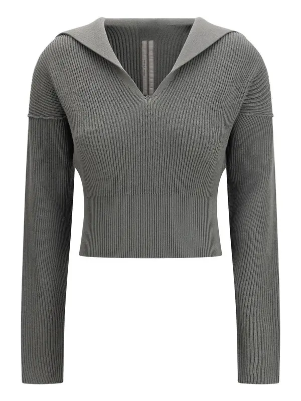 Rick Owens Euca Virgin Wool V-neck Sweater - Green