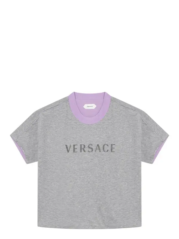 Versace Reversible Cotton Jersey T-shirt - Gray