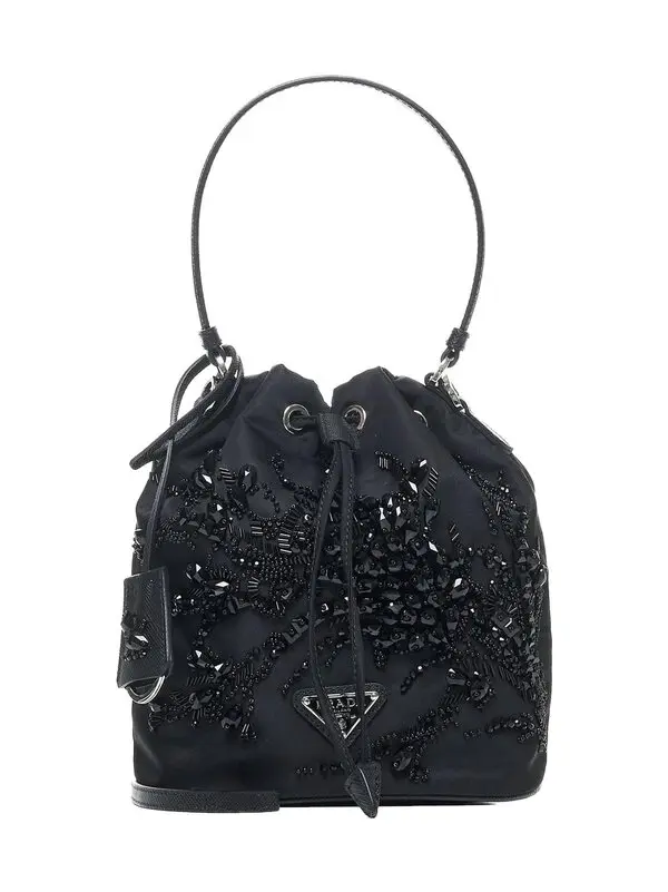 Prada Borse Crystals Re-nylon Mini Bucket Bag - Multicolor