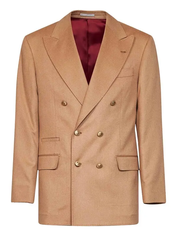 Brunello Cucinelli Camel Camel Hair Tailor One-and-a-half-breasted Jacket - Multicolor