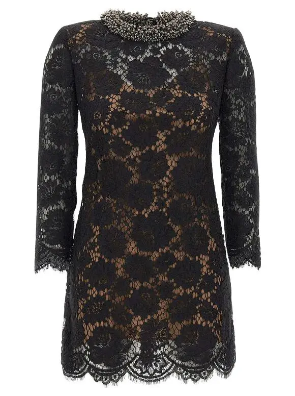 SELF-PORTRAIT Lace Mini Dress - Black