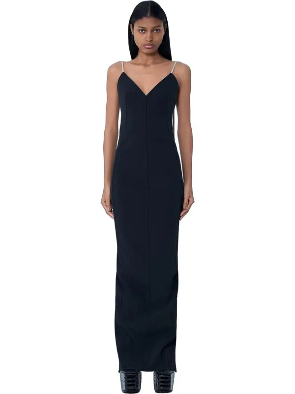 Rick Owens Spaghetti Strap Column Dress - Black