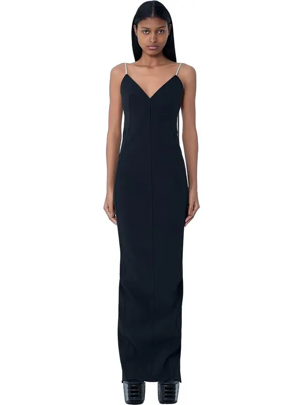 Rick Owens Spaghetti Strap Column Dress - Black
