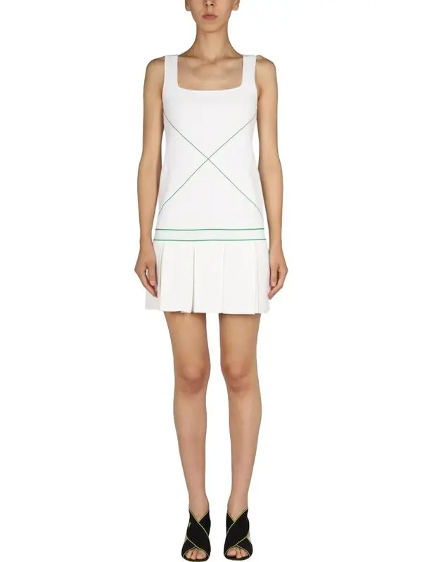 Bottega Veneta Logo Embroidery Dress - White