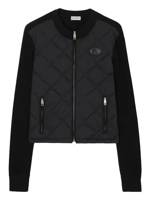 Burberry Quilted Ripstop Nylon And Wool Fitted Jacket - Black
