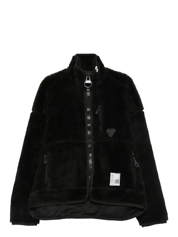 Mihara Yasuhiro Fleece Textured Zip Up Jacket - Black