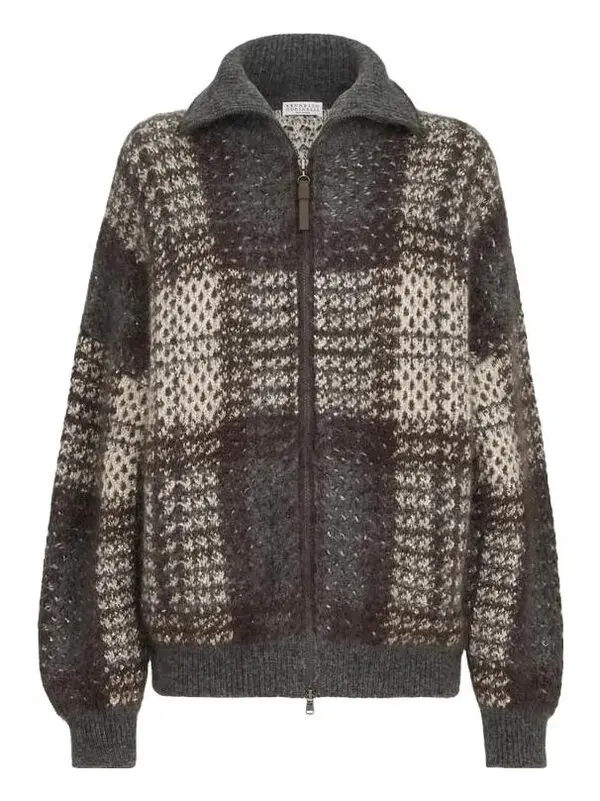Brunello Cucinelli Oversized Zip Up Jacket - Gray