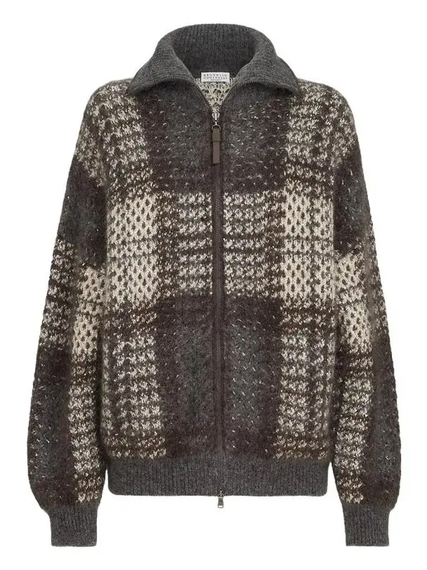 Brunello Cucinelli Oversized Zip Up Jacket - Gray