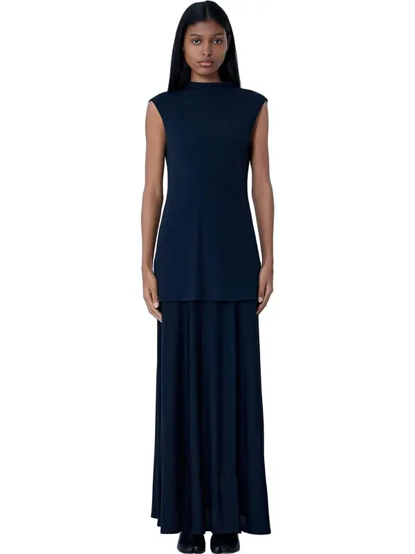 JIL SANDER Viscose-blend Sleeveless Maxi Dress - Blue