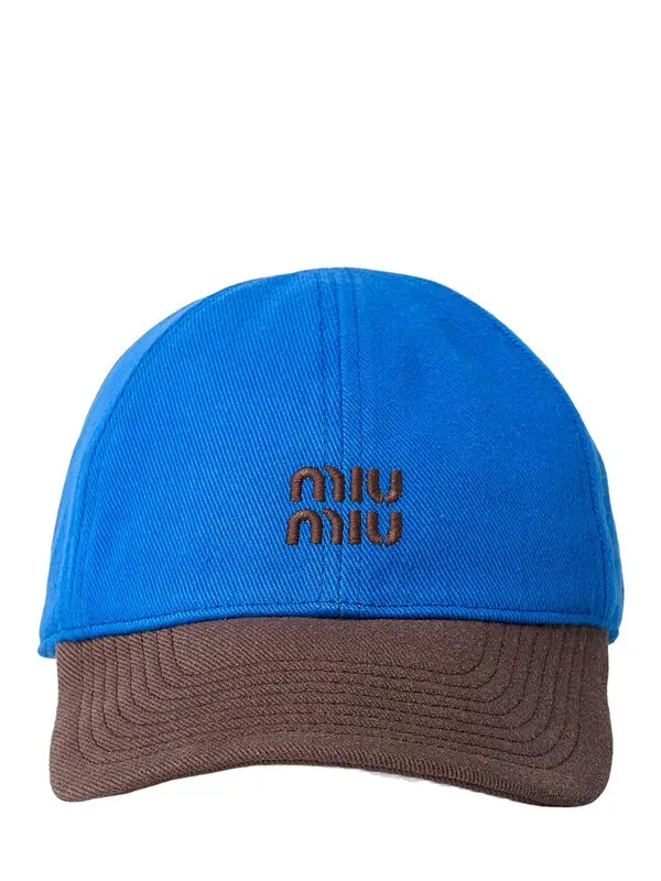 Miu Miu Logo Motif Baseball Cap - Brown