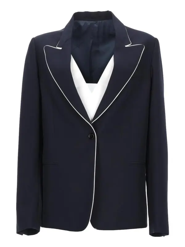 GOLDEN GOOSE Single-breasted Tailored Jacket - Blue