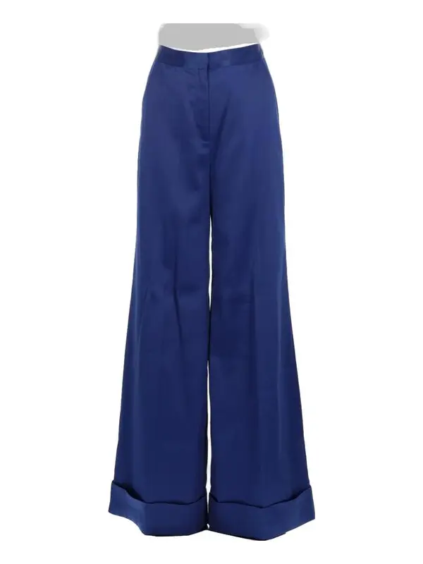 SELF-PORTRAIT Satin Wide Trousers - Blue