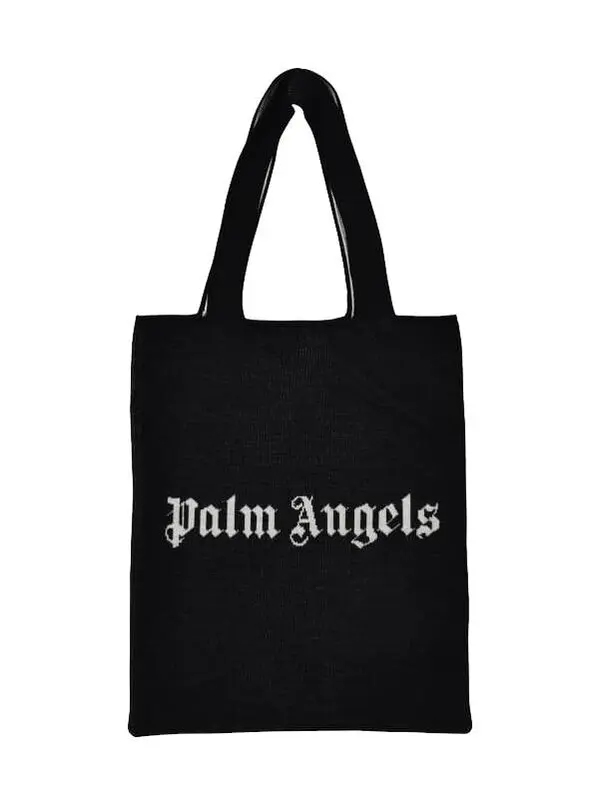 Palm Angels Wool-blend Canvas Tote - Black