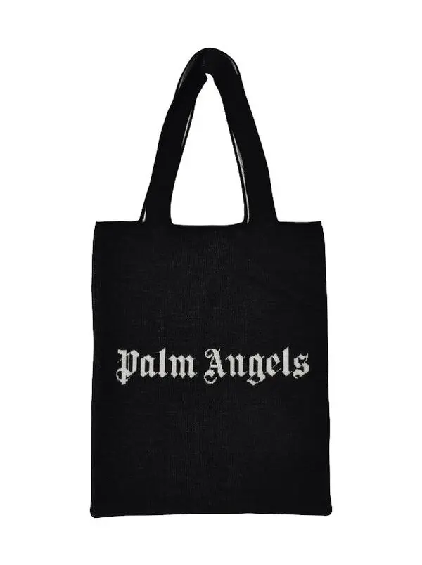 Palm Angels Wool-blend Canvas Tote - Black