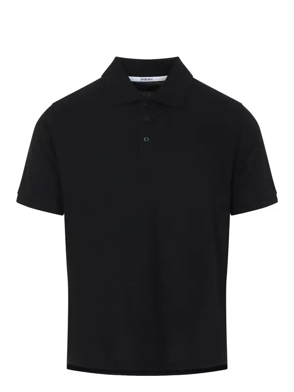 Saint Laurent Cotton Polo - Black