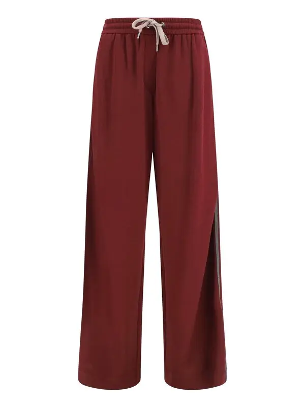 Brunello Cucinelli Cotton And Silk Track Pants - Multicolor