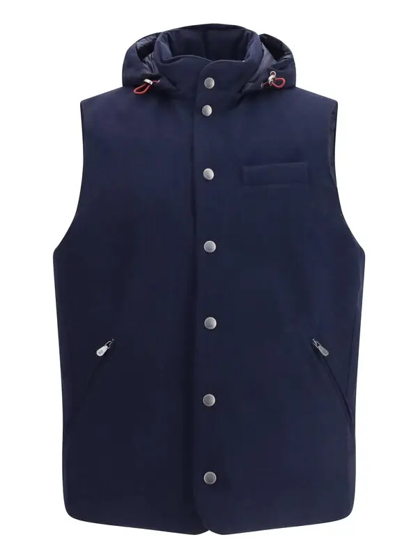 Brunello Cucinelli Wool Down Vest - Blue