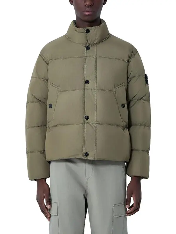 Stone Island Stand-collar Down Jacket - Green