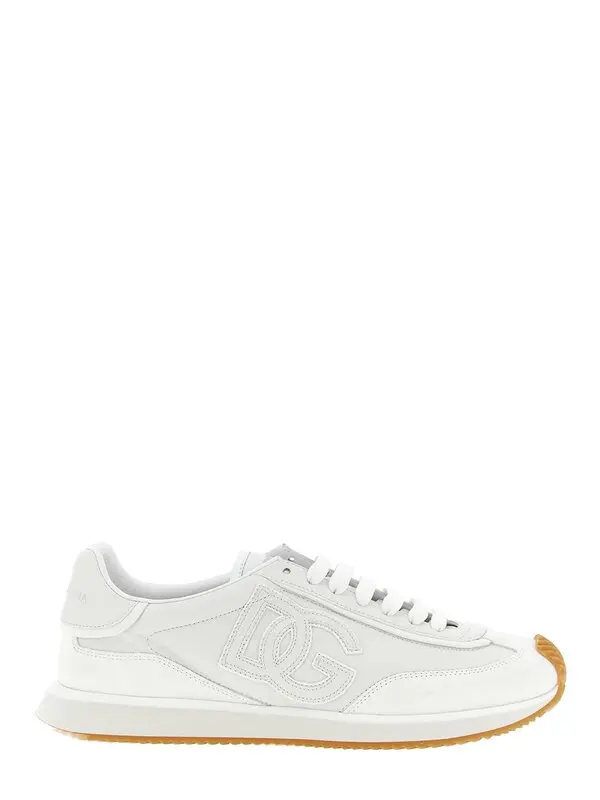 Dolce & Gabbana Dg Cushion Leather Sneakers - White
