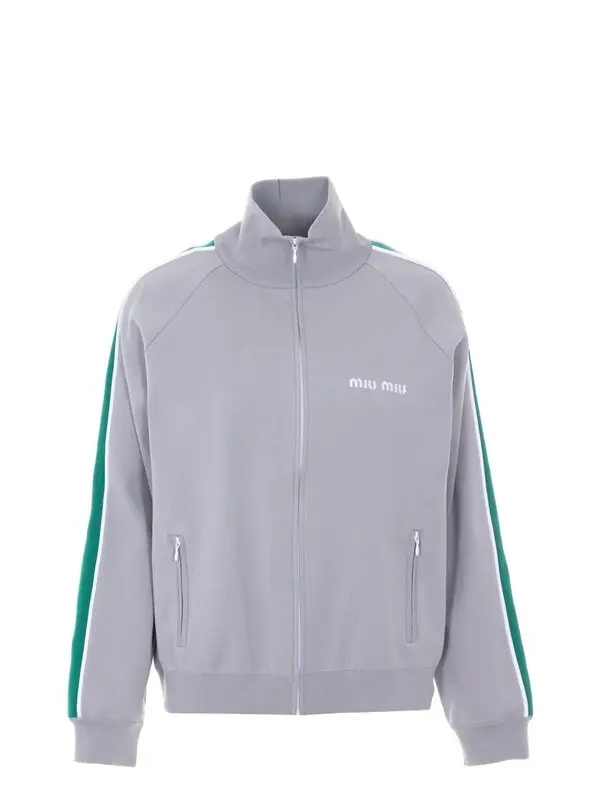 Miu Miu Logo Track Jacket - Gray
