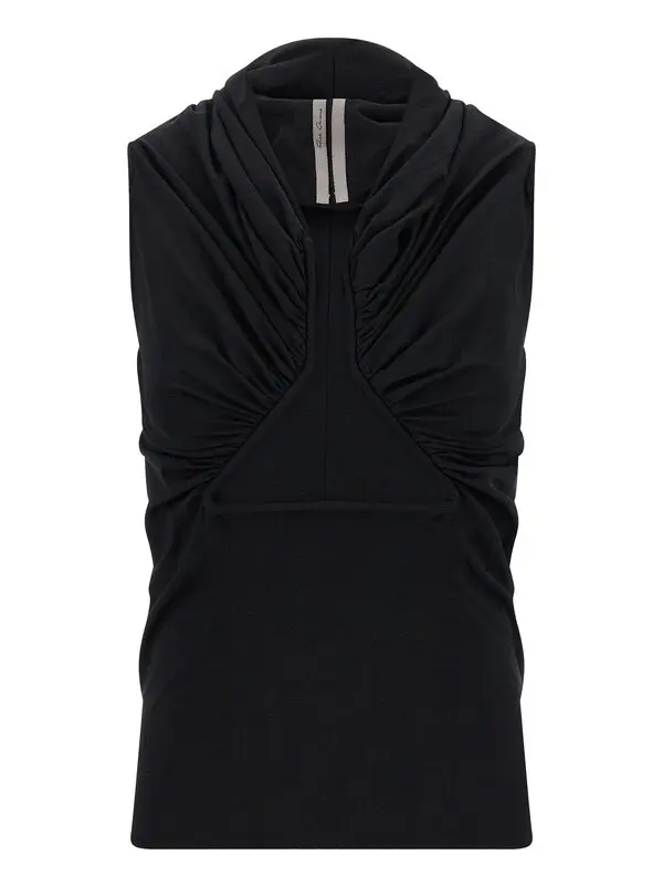 Rick Owens Jersey Ss Prong Top - Black